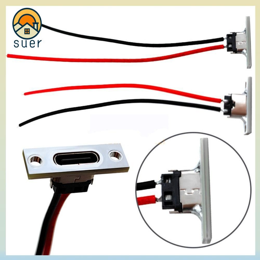 SUERHD Female Connector Jack, Waterproof 2P USB Jack, Charging Data ...