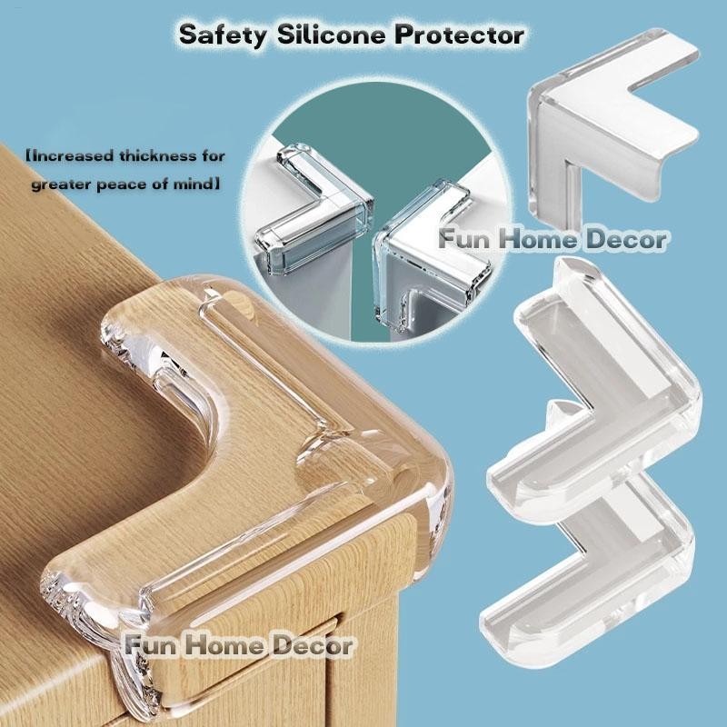 4 pcs Safety Silicone Protector Table Corner Edge Protection Cover ...