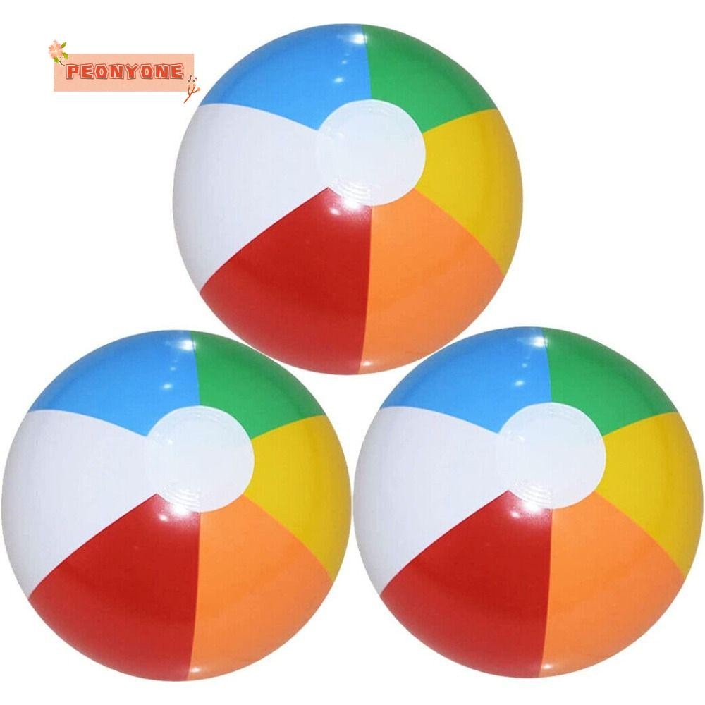 PEONYTWO Inflatable Beach Ball, PVC Big Rainbow Beach Ball, Fun Party ...
