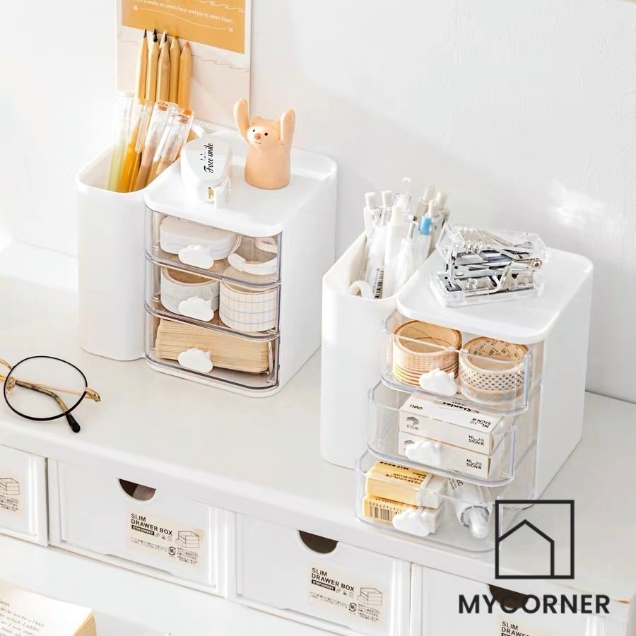 Ins Style Cloud Desktop Pen Container Study Drawer Storage Box Office ...