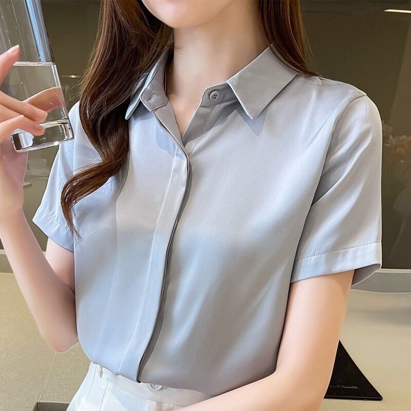 High-end Urban Business Shirt Women Short-Sleeved Professional White ...