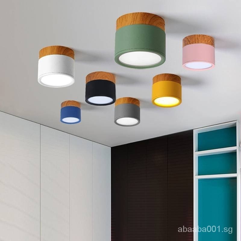 Nordic macaron Entrance Led light balcony solid wood aisle corridor ...