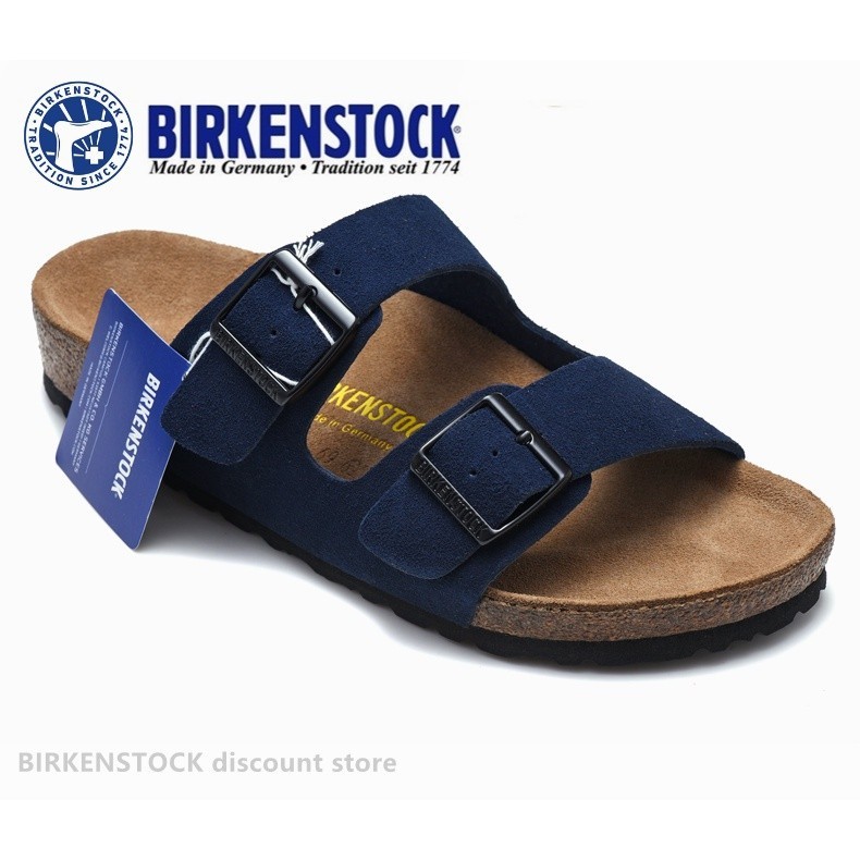 Birkenstock Arizona Men's/Female Classic Cork Navy Blue Anti-fur ...