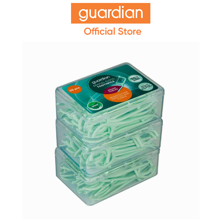 Guardian Mint Round Thread Dental Floss Toothpick 50sx3 | Shopee Singapore