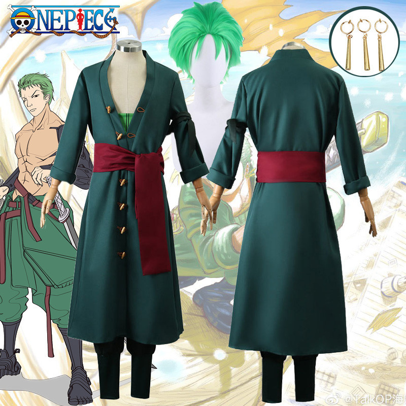 Anime One Piece Roronoa Zoro Cosplay Costume For Men Kid Boys Zoro ...