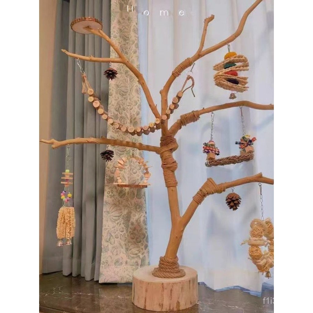 Tree Branch Bird Stand Tree Pole Parrot Stand Tree Trunk Log Stand Pole ...