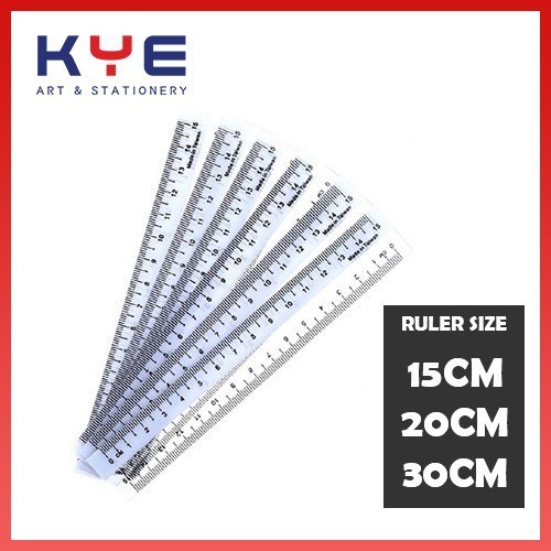 Half White Plastic Ruler / Plastic Ruler - 15cm / 20cm / 30cm | Shopee Singapore