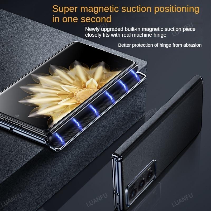 Case for Honor Magic V2 Official Electroplated Plain Leather Folding ...