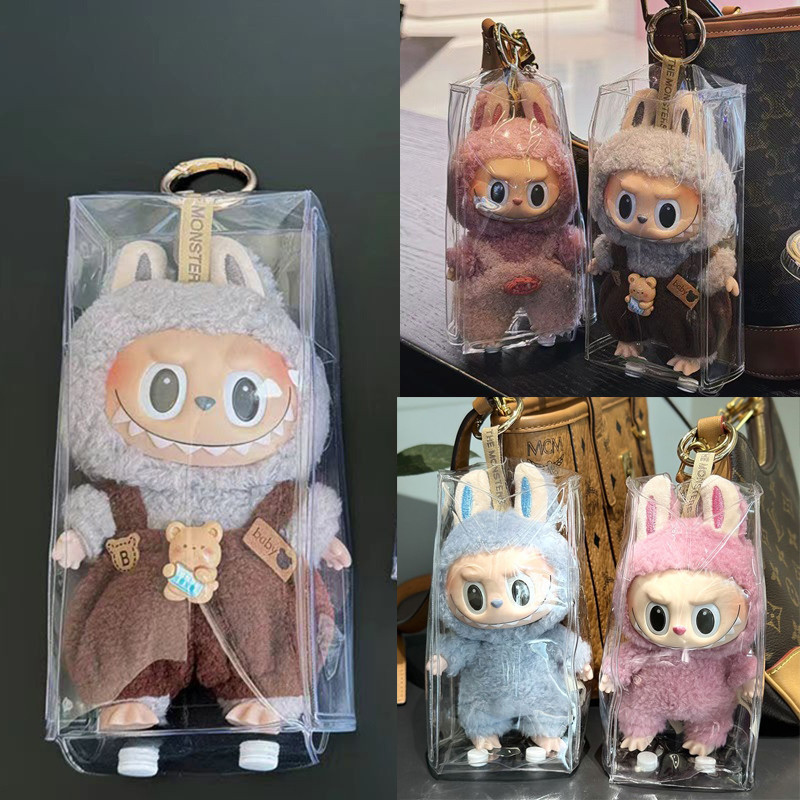 (Not include dolls)Labubu Organizer Transparent Storage Box Pouch ...