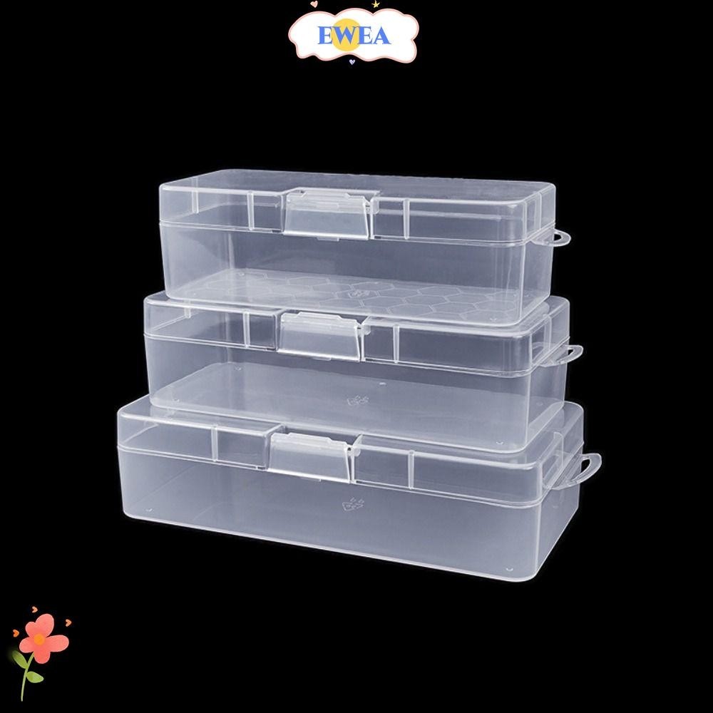 EWEA Transparent Storage Box, Square Plastic Jewelry Beads Container ...