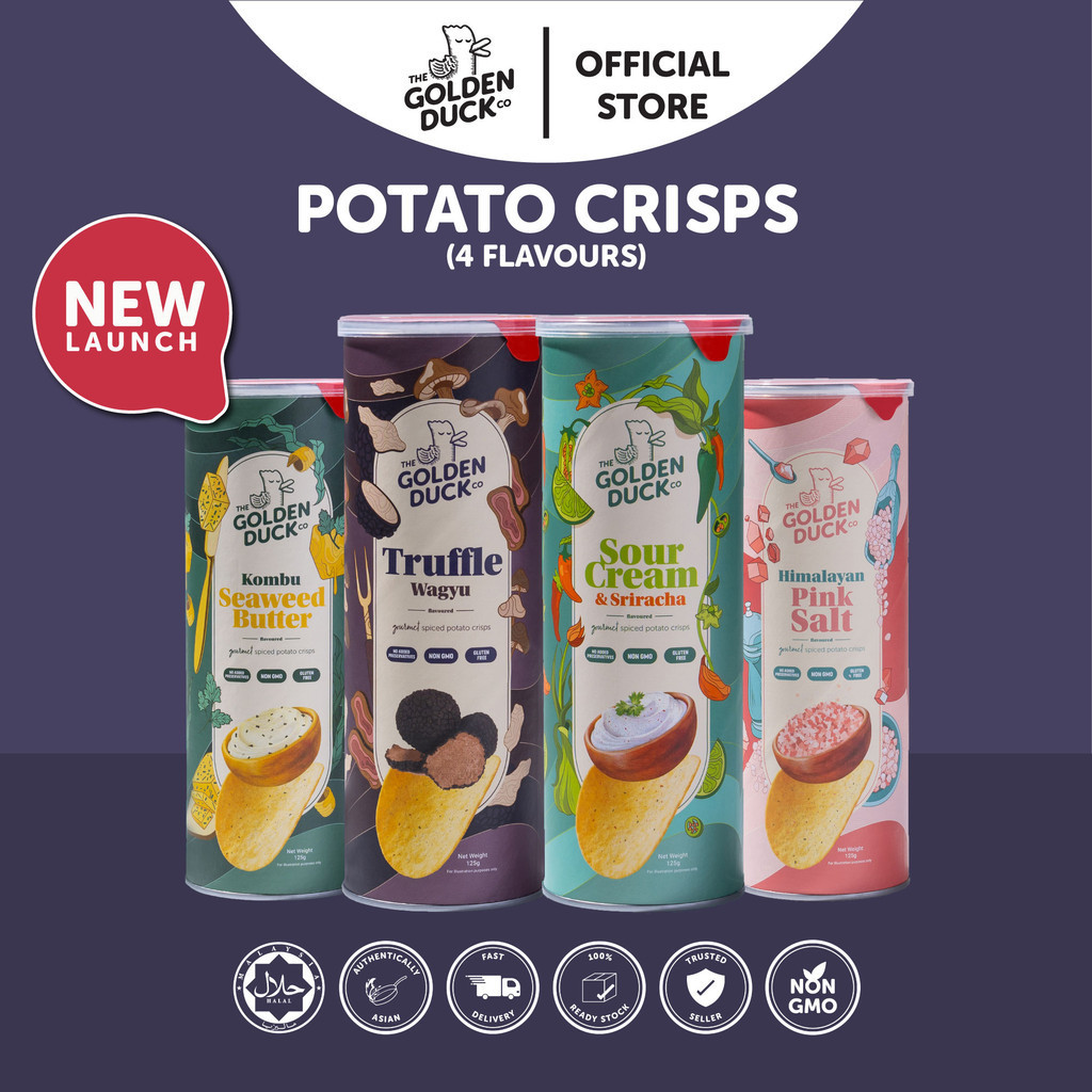 [4 Flavour] The Golden Duck Spiced Potato Crisps Gourmet Chip | Truffle ...