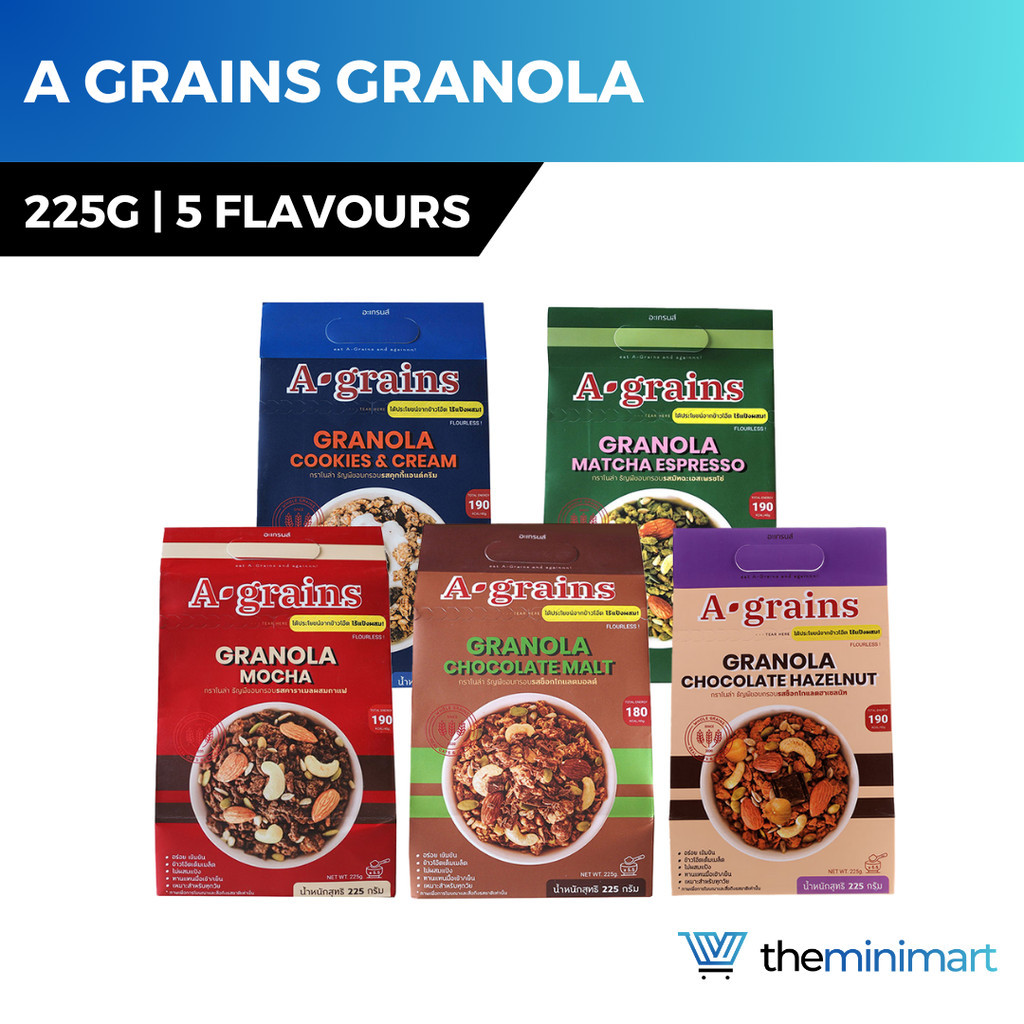 A Grains Granola 225g Mocha Matcha Hazelnut Malt Healthy Nutritious ...
