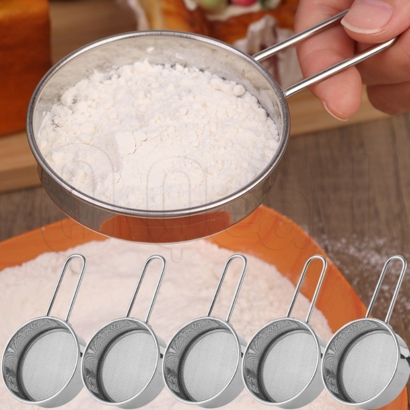 Stainless Steel Flour Sifter - Flour Filtration Sieve - Mesh Bottom ...