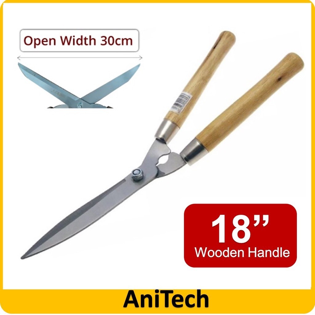 [SG] Wooden Handle Grass Shears / Hedge Shears / Gardening Scissor ...