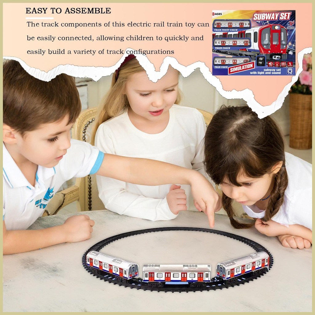 Toy Train Set Toddler Train Track Toy Educational Vehicle Playset with ...