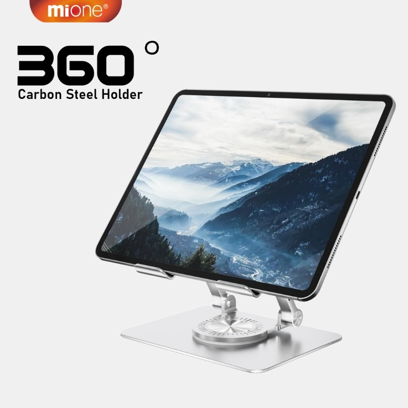MIONE Carbon Steel 360° Rotatable Tablet Holder Mobile Stand Foldable ...