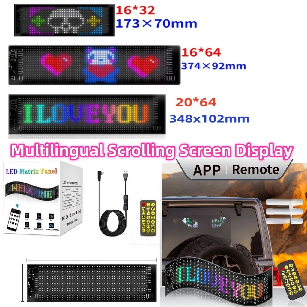 NEW LED Matrix Pixel Panel with Remote Bluetooth App Programmable ...