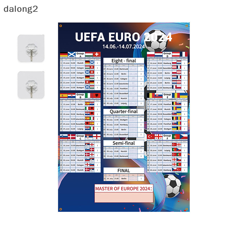 dalong2 2024 Euro Soccer Wall Chart Schedule Poster Germany Euro Soccer ...