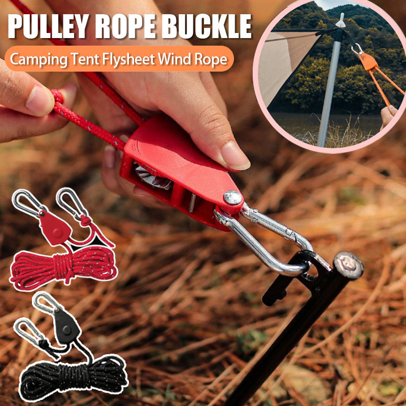 4M Pulley Adjuster Camping Thick Reflecitive Paracord Rope Flysheet ...