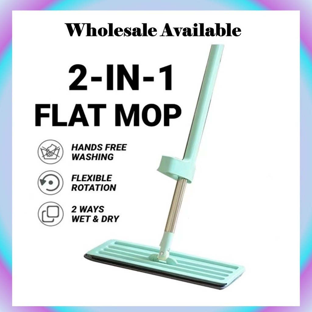 Mop Lantai Hands Free Wash Self Wring 360 Spin Rotate Mop Lazy Push ...