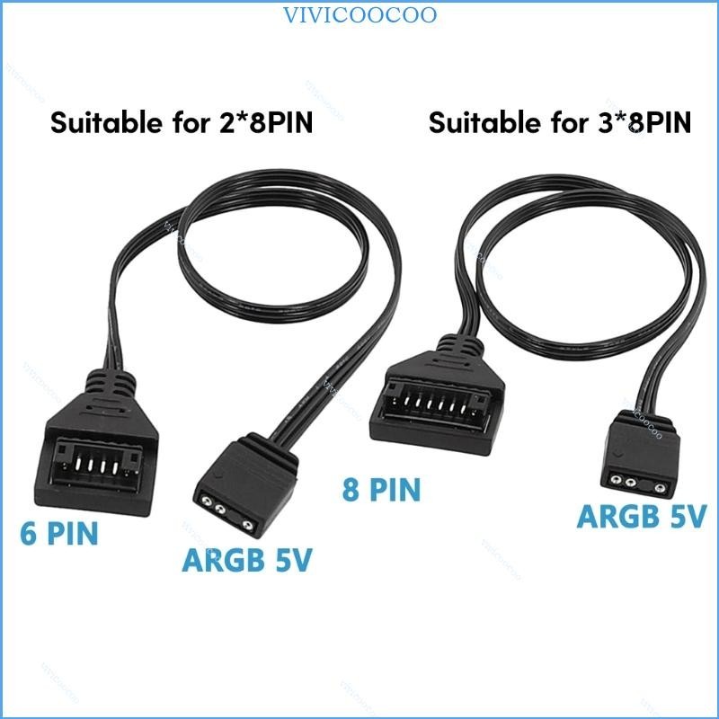VIVI Quality ARGB Extension Cable 5V 3pin to ARGB 5V 8Pin 6Pin Male ...