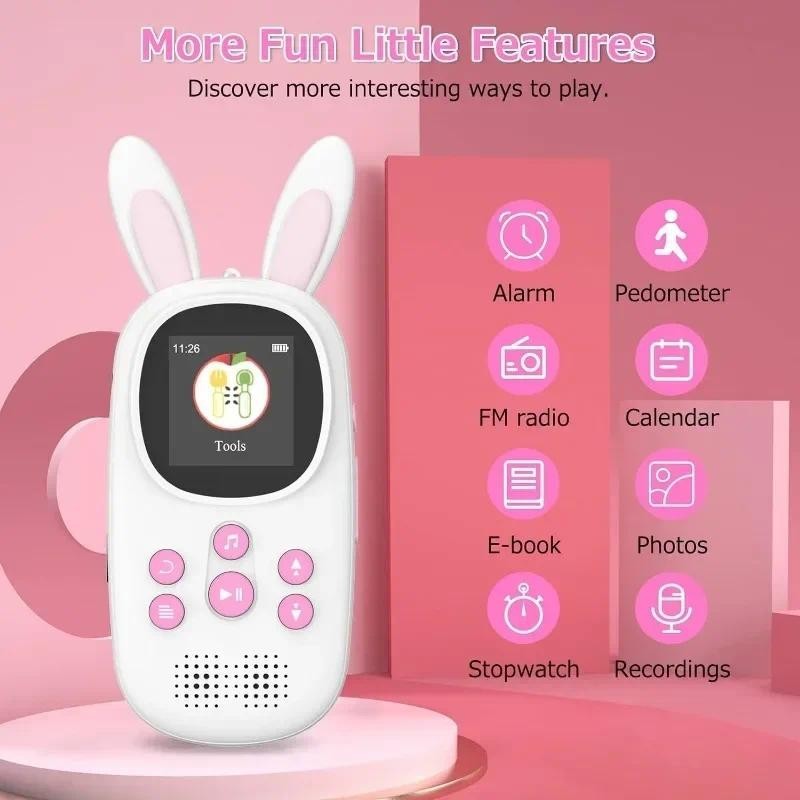 32GB Music MP3 Player for Kids, Cute Bunny Kids Music MP3 Player with ...