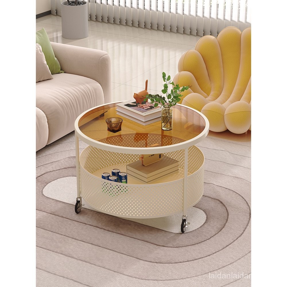 French Cream Style Glass Small Apartment Coffee Table Living ...