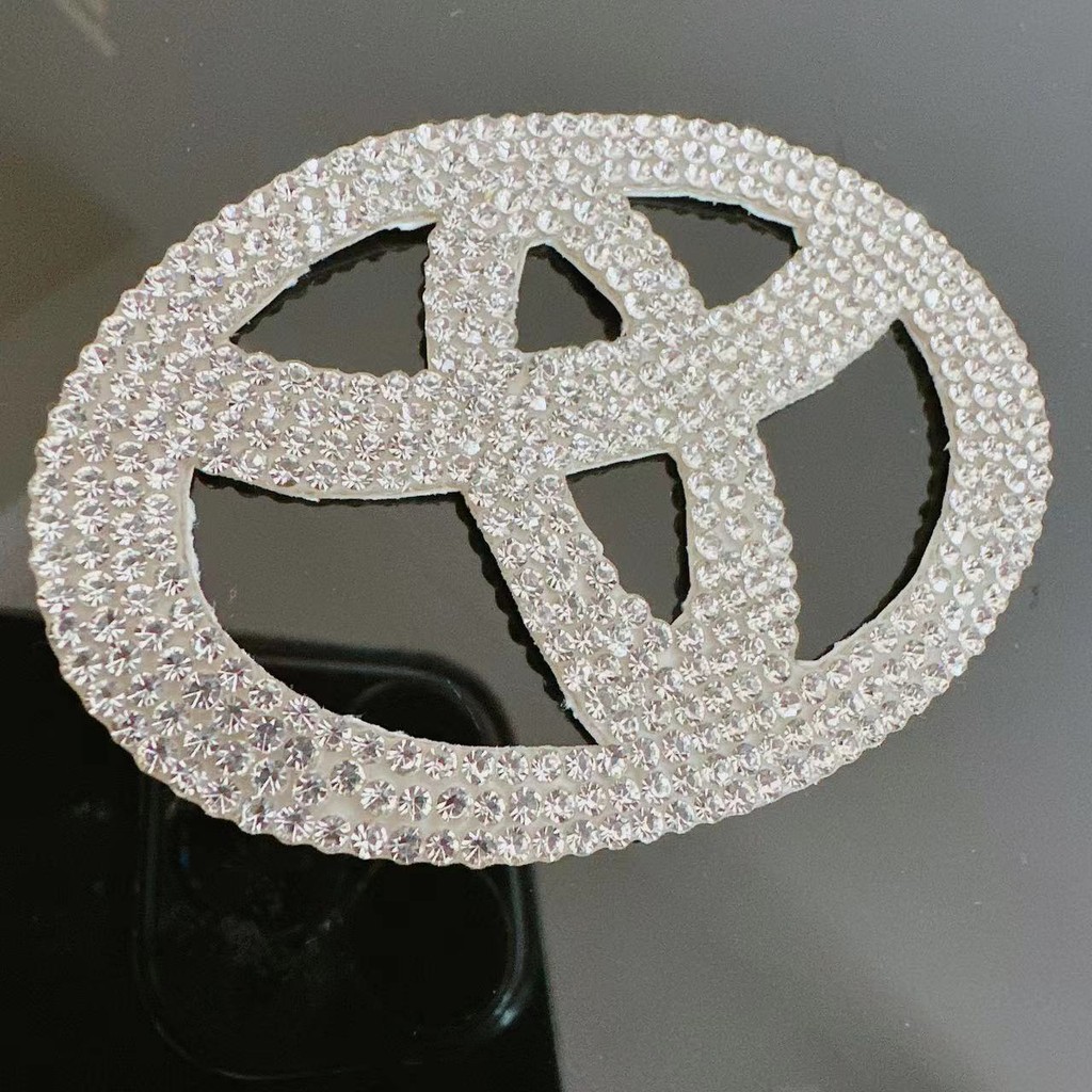 Flash Diamond Toyota Car Logo Diamond-Studded Steering Wheel Patch ...