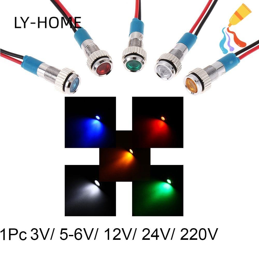 LY 1Pc LED Metal Indicator Light Dashboard Waterproof With Wire 3V 5V ...