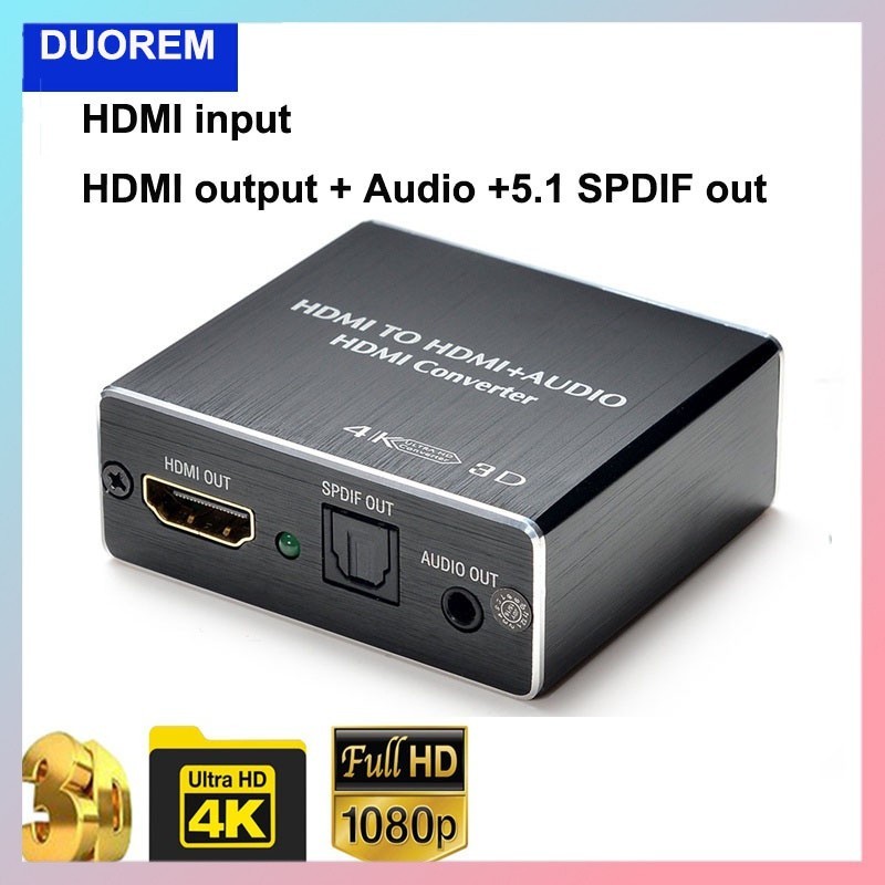 HDMI-Compatible Audio Extractor Stereo Extractor Converter Optical ...