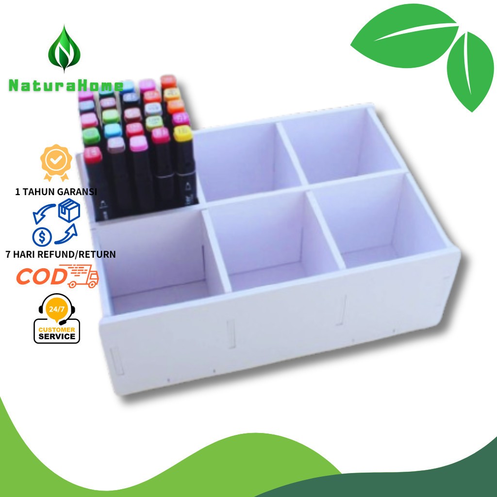 Naturahome - Pencil Case Box Desk Organizer Multi-Split Stationary ...