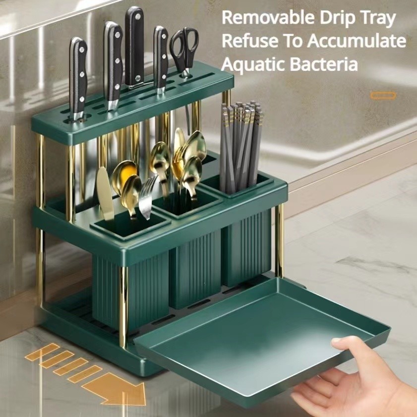 Kitchen Rack Cutlery Chopstick Drainer Holder Rak Pisau Rak Dapur ...