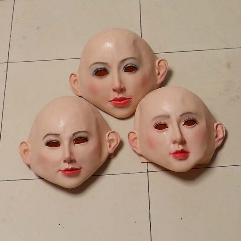 Beauty Face Latex Full Face Mask Halloween Funny Ball Makeup Dress Up ...