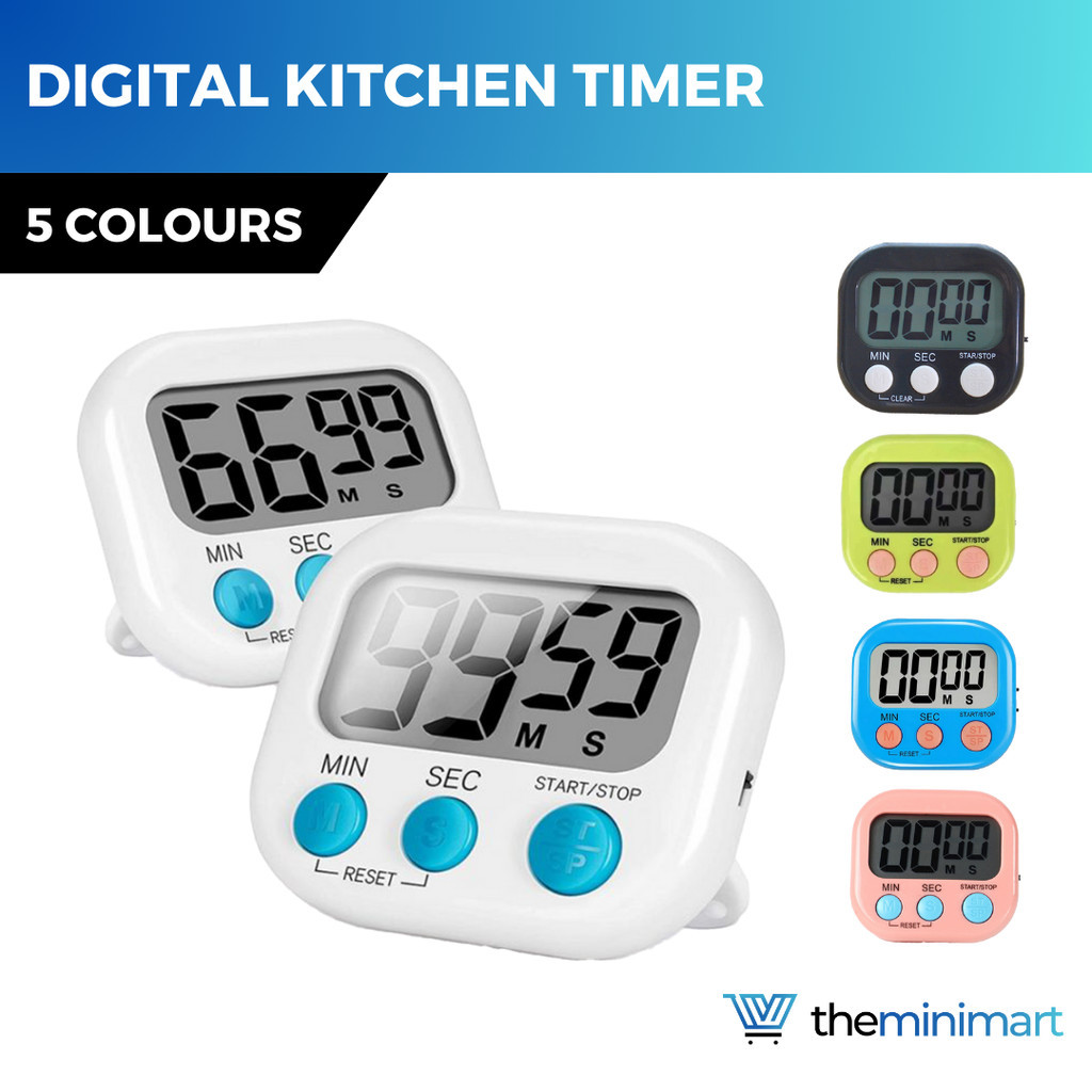 Kitchen Timer with Loud Alarm – Digital Countdown Clock, Stand for BBQ ...