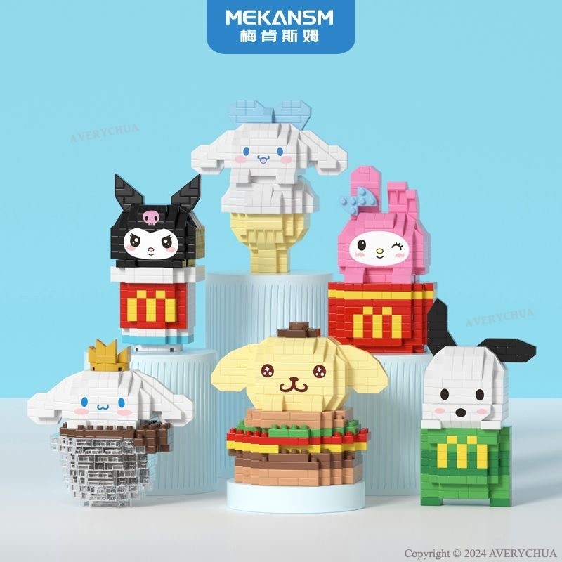 Building Block Mini Cartoon Block Education DIY Sanrio Blok Mainan Mini ...
