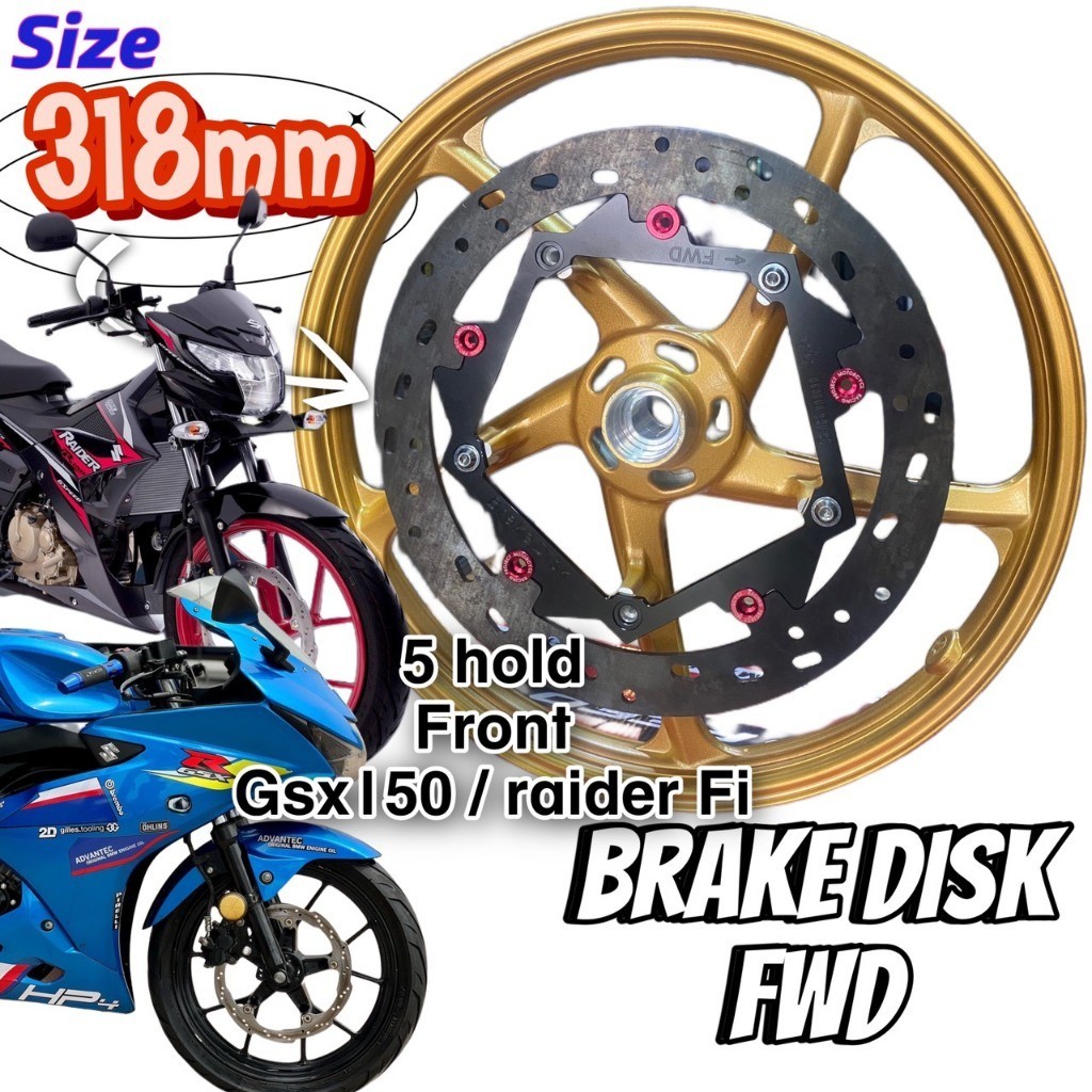 Disc brake disk raider / gsx150r size 318mm (For Pig 2pix & 4 pis To Go ...