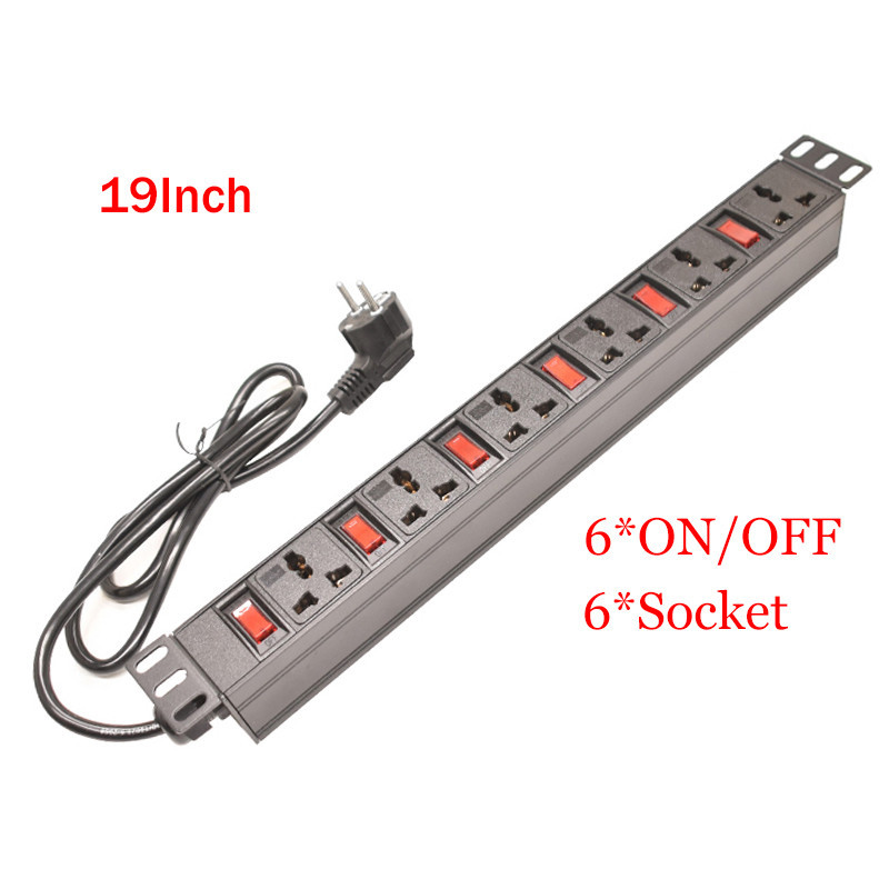 Server Rack PDU power strip power distribution unit, 6 Socket 6 ways ...