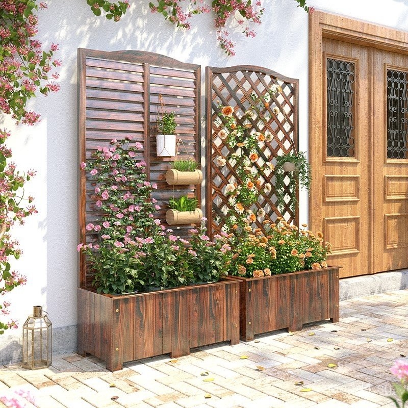 Anti-Corrosion Wood Fence Outdoor Rooftop Partition Screen Barrier ...
