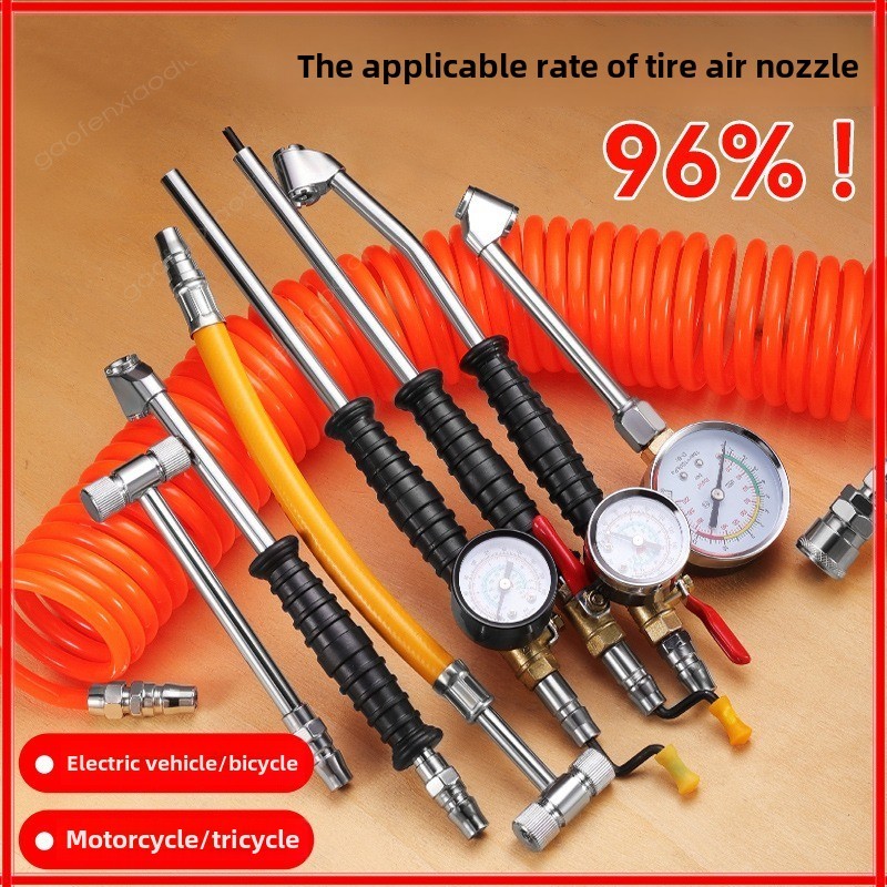 Extended metal bicycle air injector, electric vehicle tire inflatable ...