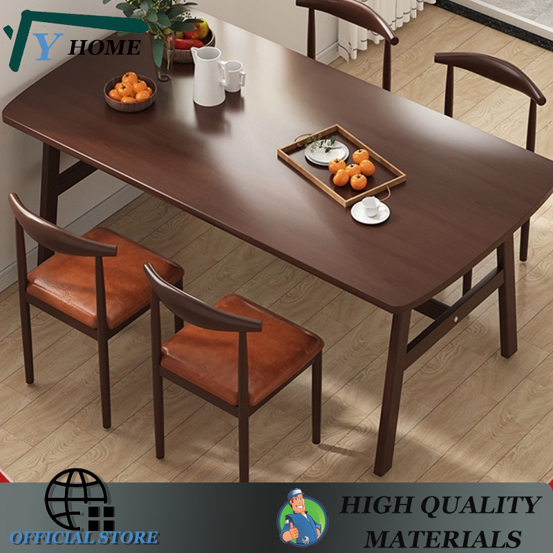 LI Solid Wood Dining Table And Chairs Set Small Household Light Luxury ...