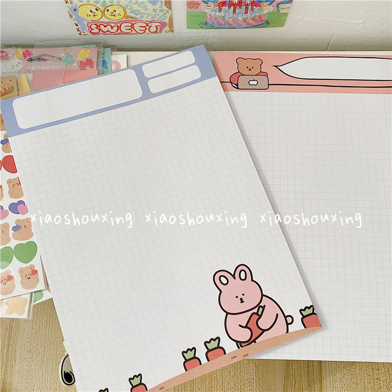 Cute Carrot Rabbit Cornell Notes Learning Notes Cute Notes Notepad Back ...