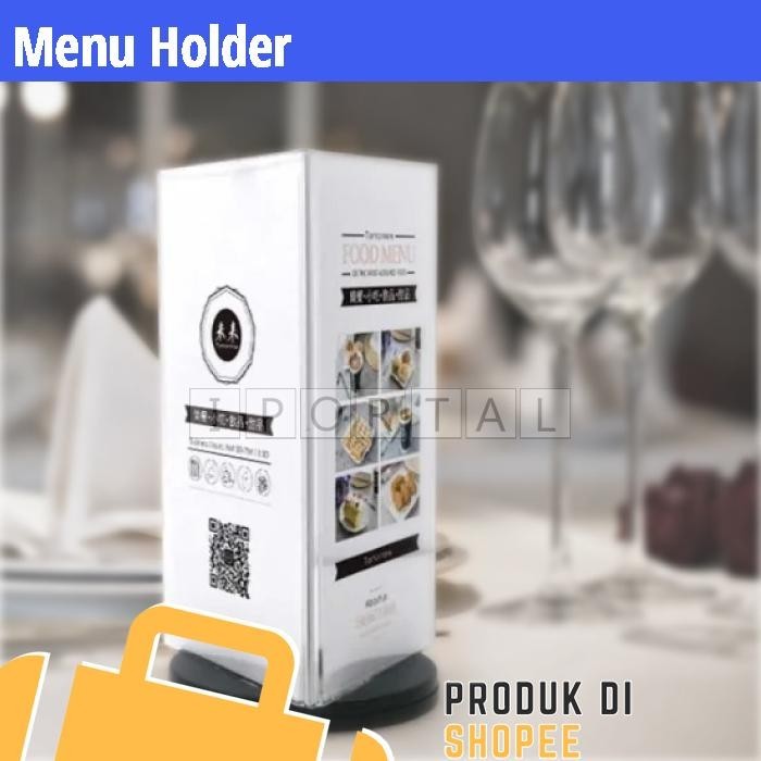 Clear Acrylic 3 Side Rotating Table Menu Display Stand Triangle Holder ...