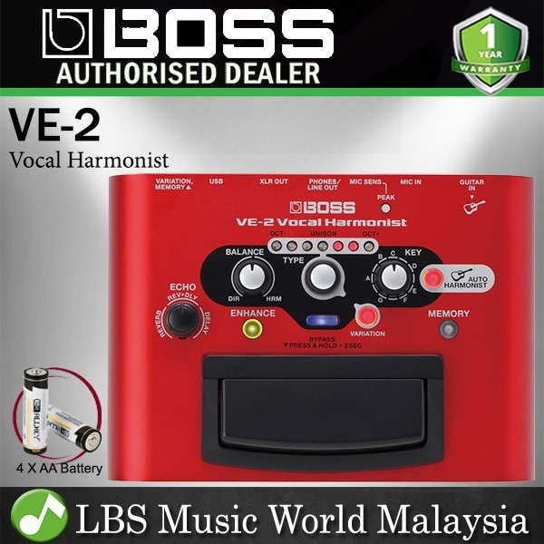 Boss VE-2 Portable Vocal Harmonist Processor Battery Powered with ...