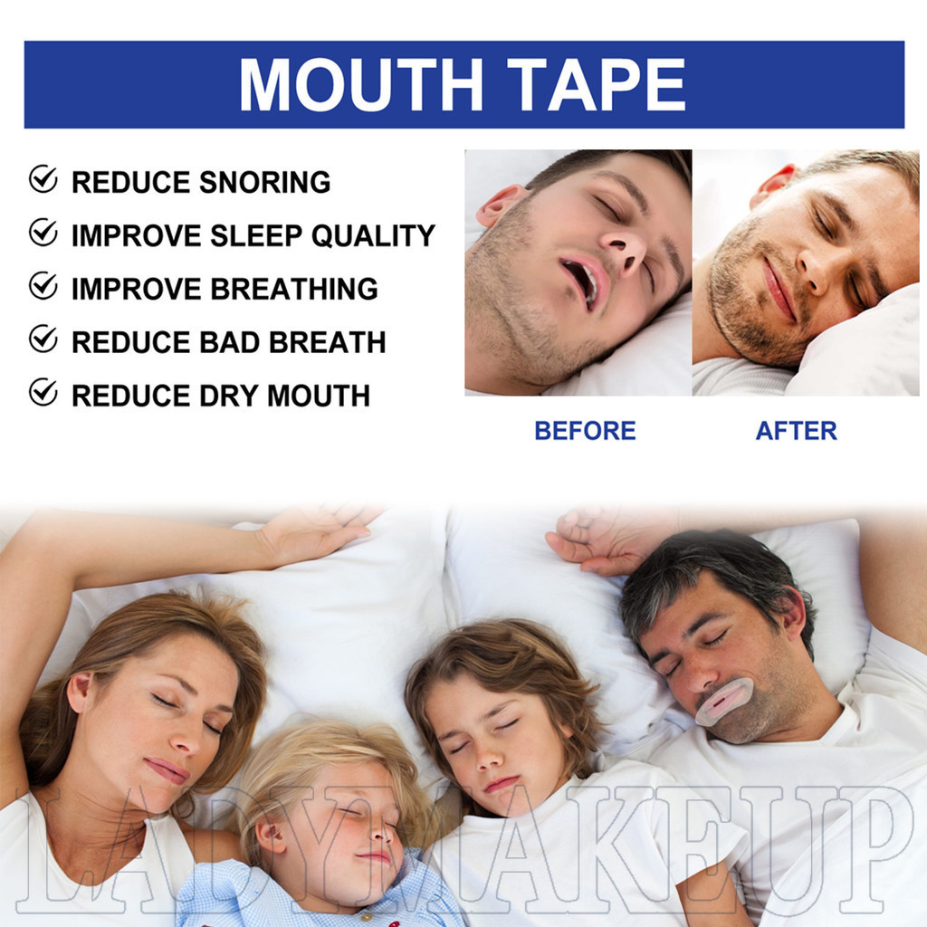 Night Sleep Mouth Orthosis Tape Anti-Snoring Stickers-Correction Lip Nose Breathing Improving ...