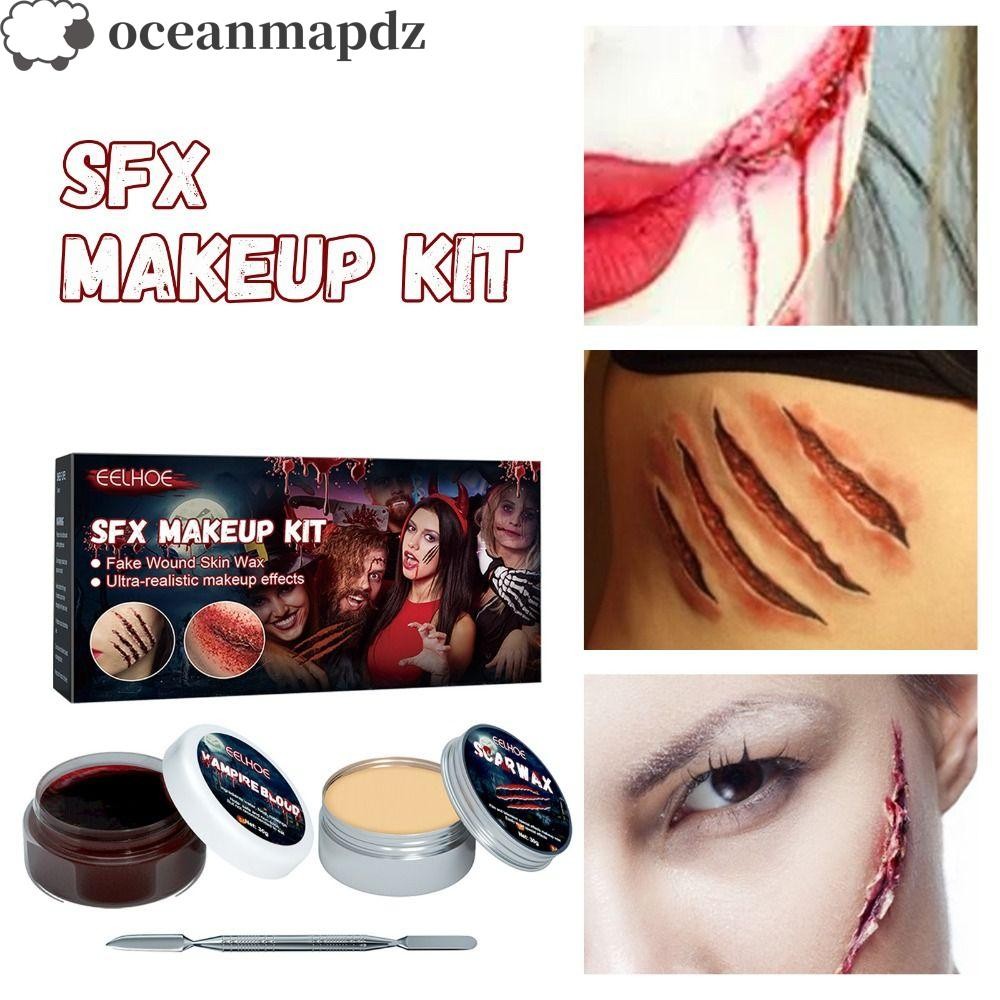 OCEANMAPDZ Halloween Makeup Kit, Makeup Wax Cosmetic Skin Wax Fake ...