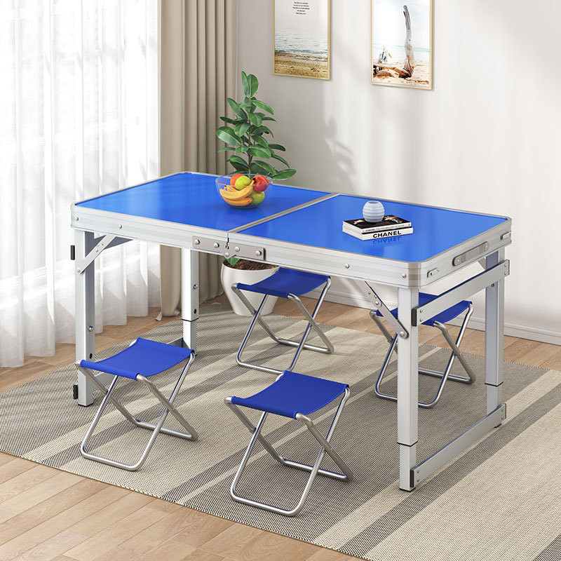 Folding Table Outdoor Stall Metal Portable Foldable Small Table Home ...