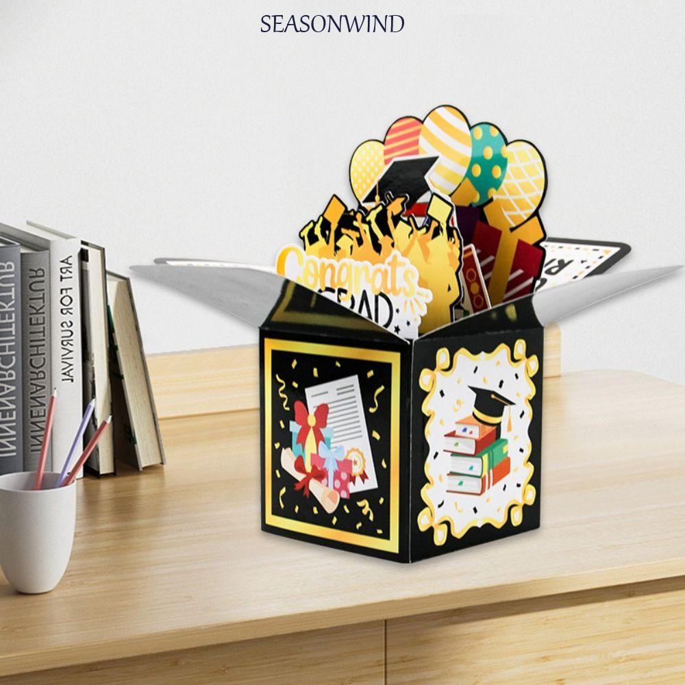 SEASONWIND 3D Pop Up Graduation Greeting Card, Congrats Handmade ...