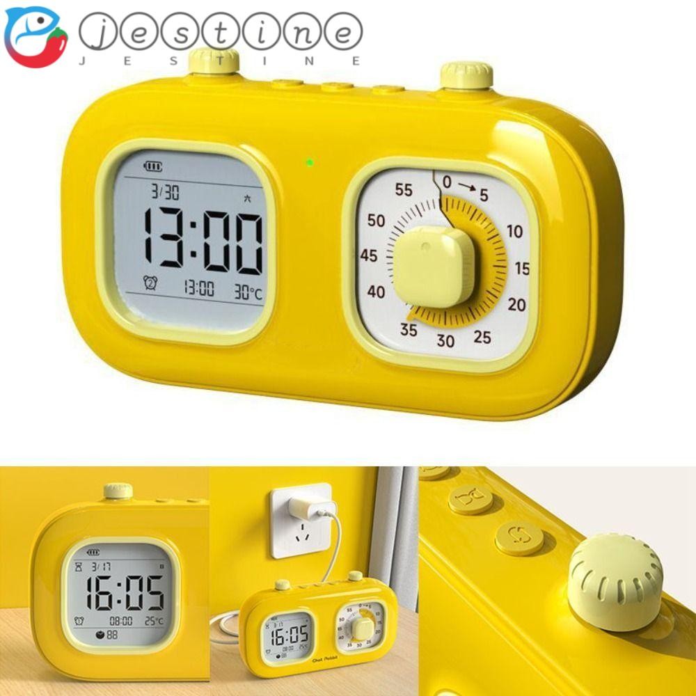JESTINE Desk Digital Clock, Simple Mute Reminder Clock, Easy Use Time ...