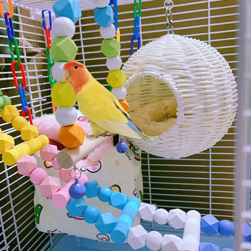 Parrot vine weaving nest, sugar glider shelter, Parrot Cage Perch ...