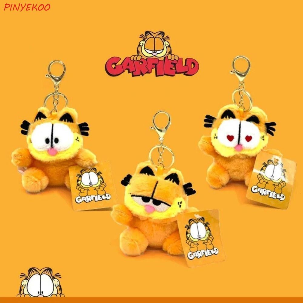 PINYEKOO Garfield Plush Keychain, Cartoon Garfield Plush Anime Garfield ...